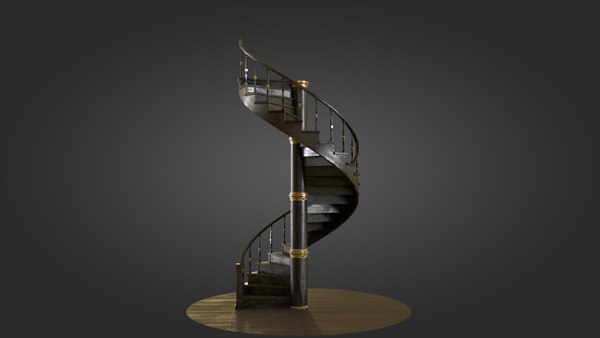3D Antique Spiral Staircase Brown - PBR model - TurboSquid 1834320
