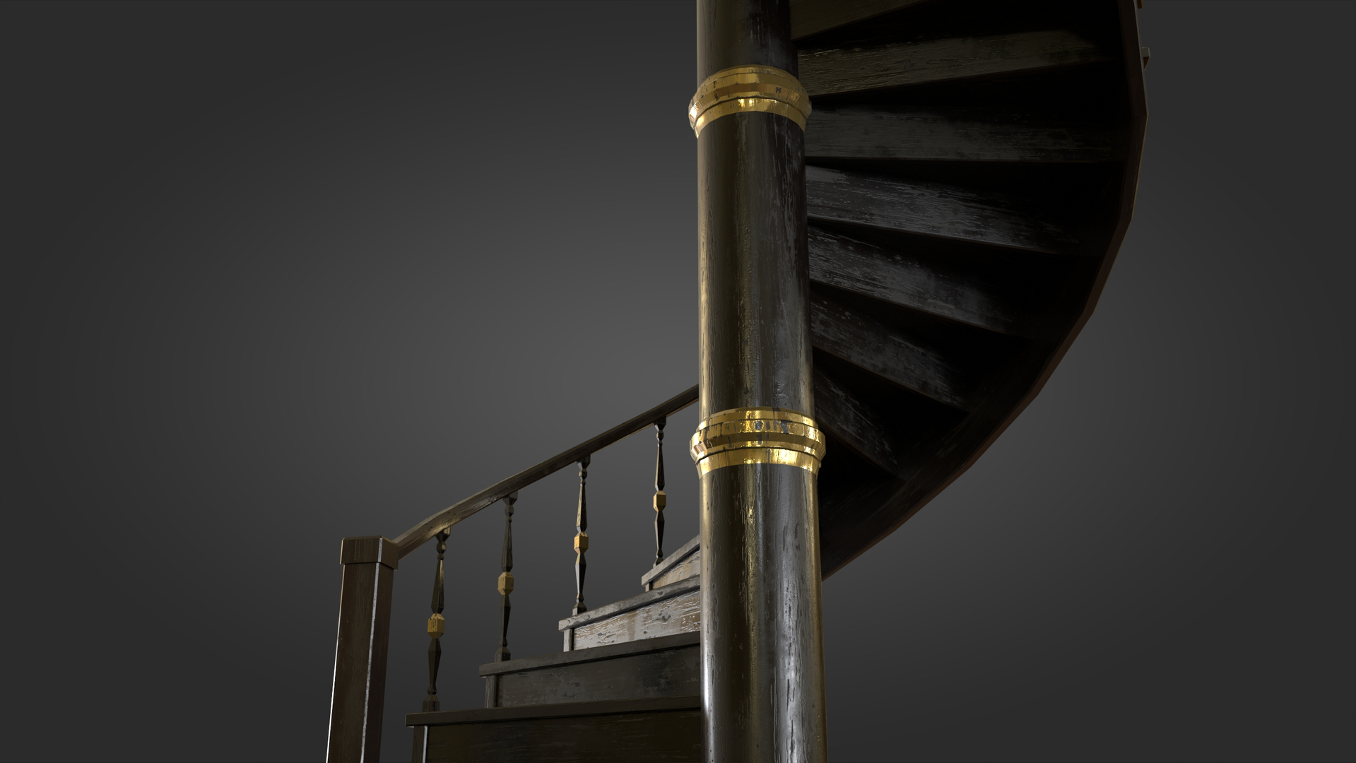 3D Antique Spiral Staircase Brown - PBR model - TurboSquid 1834320