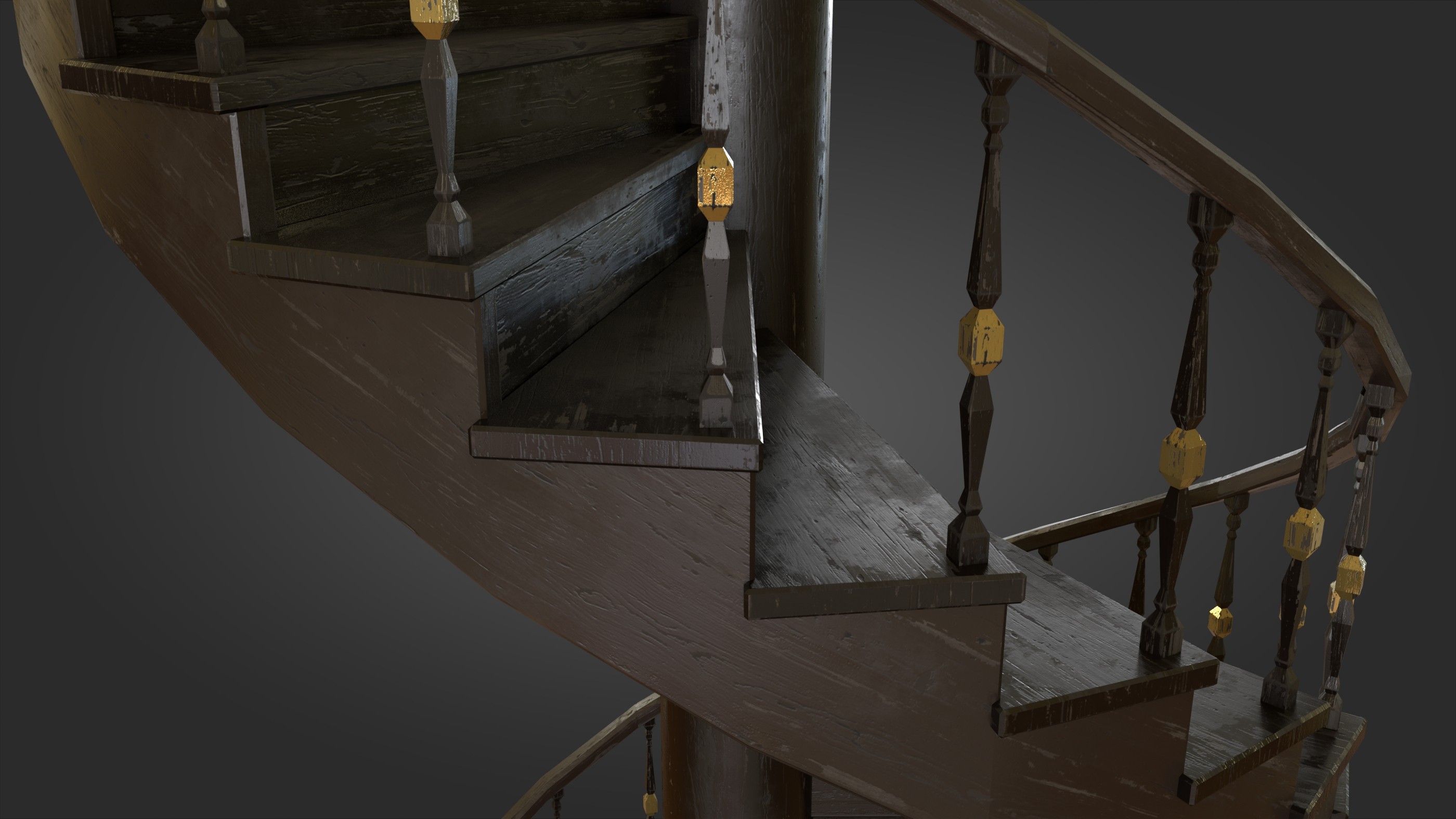 3D Antique Spiral Staircase Brown - PBR model - TurboSquid 1834320