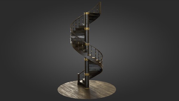 アンティークスパイラル階段ブラウン-PBR3Dモデル - TurboSquid 1834320