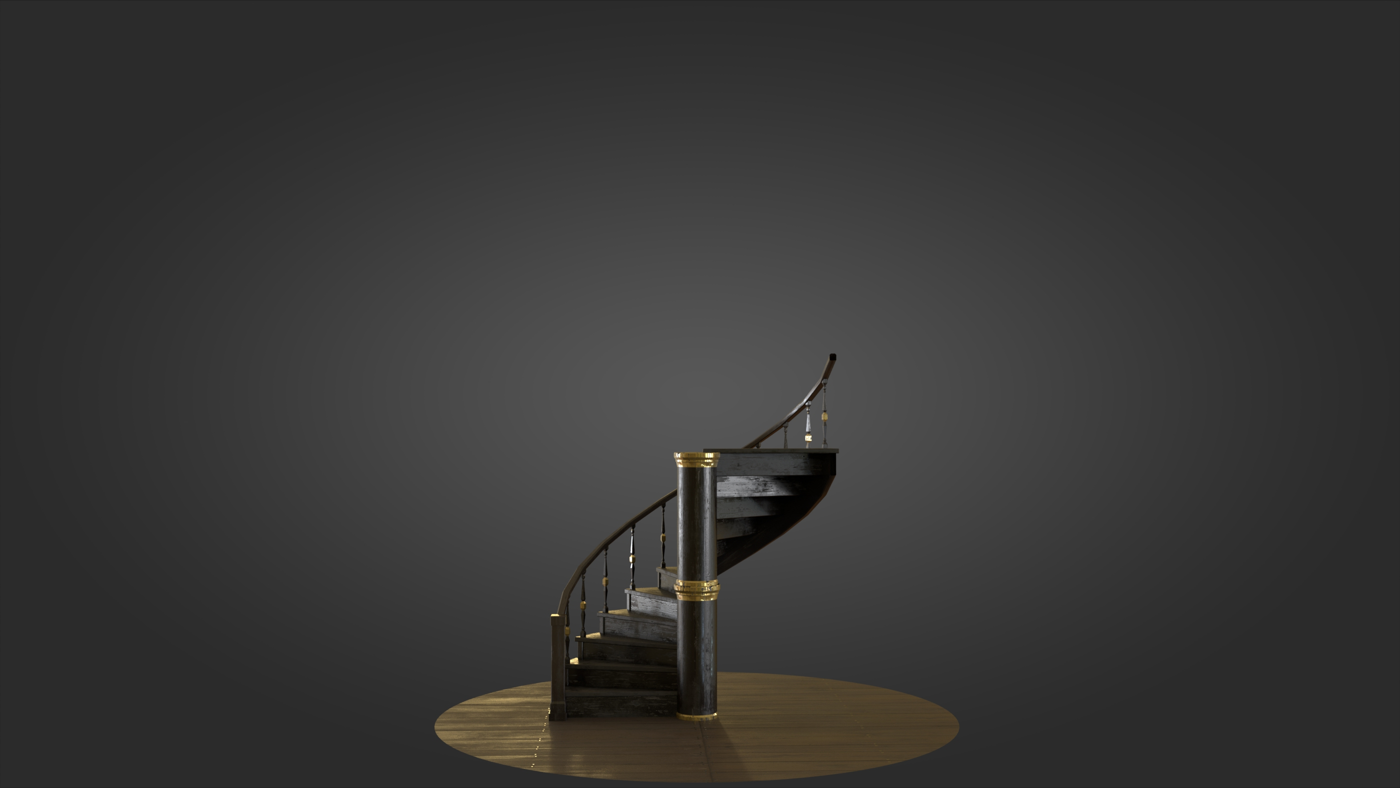 3D Antique Spiral Staircase Brown - PBR model - TurboSquid 1834320