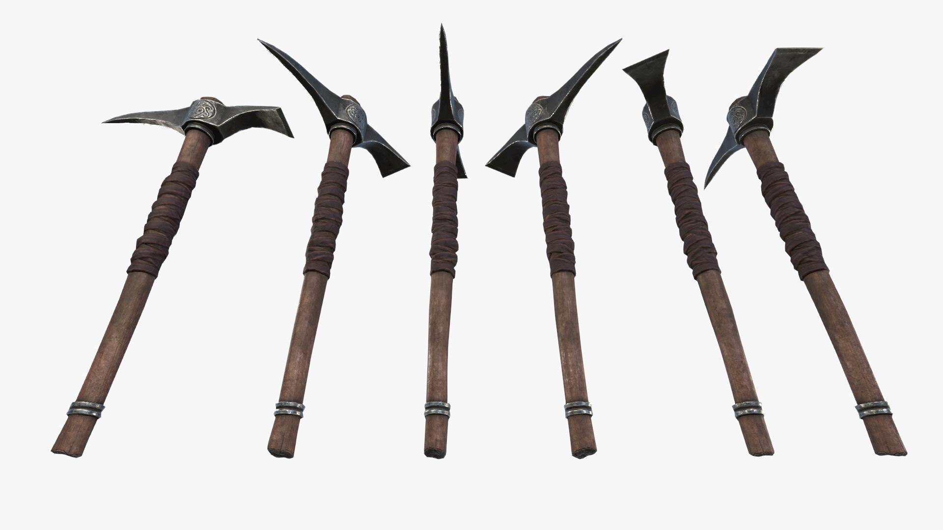 3D Fantasy Axe RPG Pickaxe Mattock Double Axe Great Axe Battle Axe ...