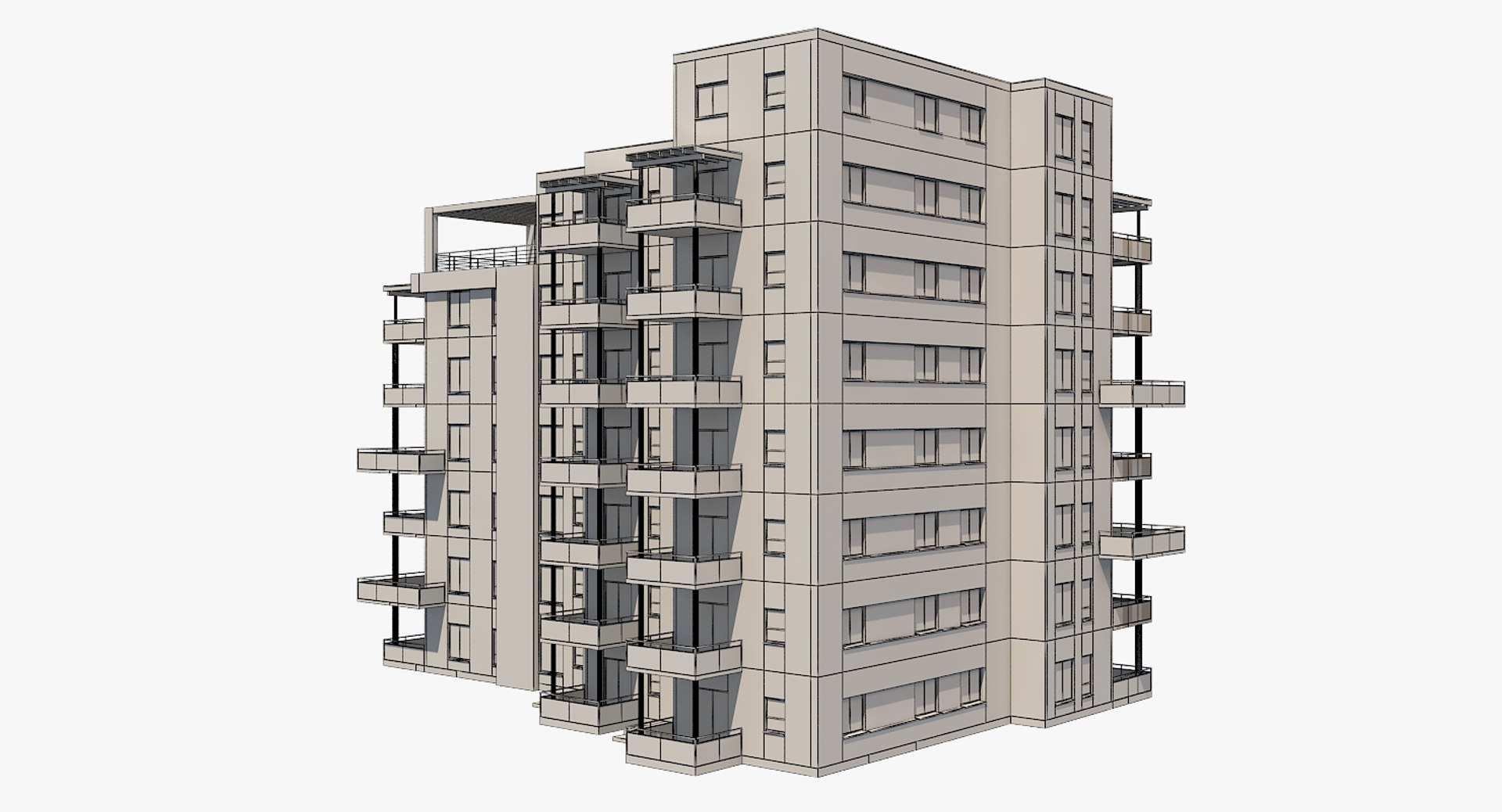 3D Apartment Building 25 - TurboSquid 1378348
