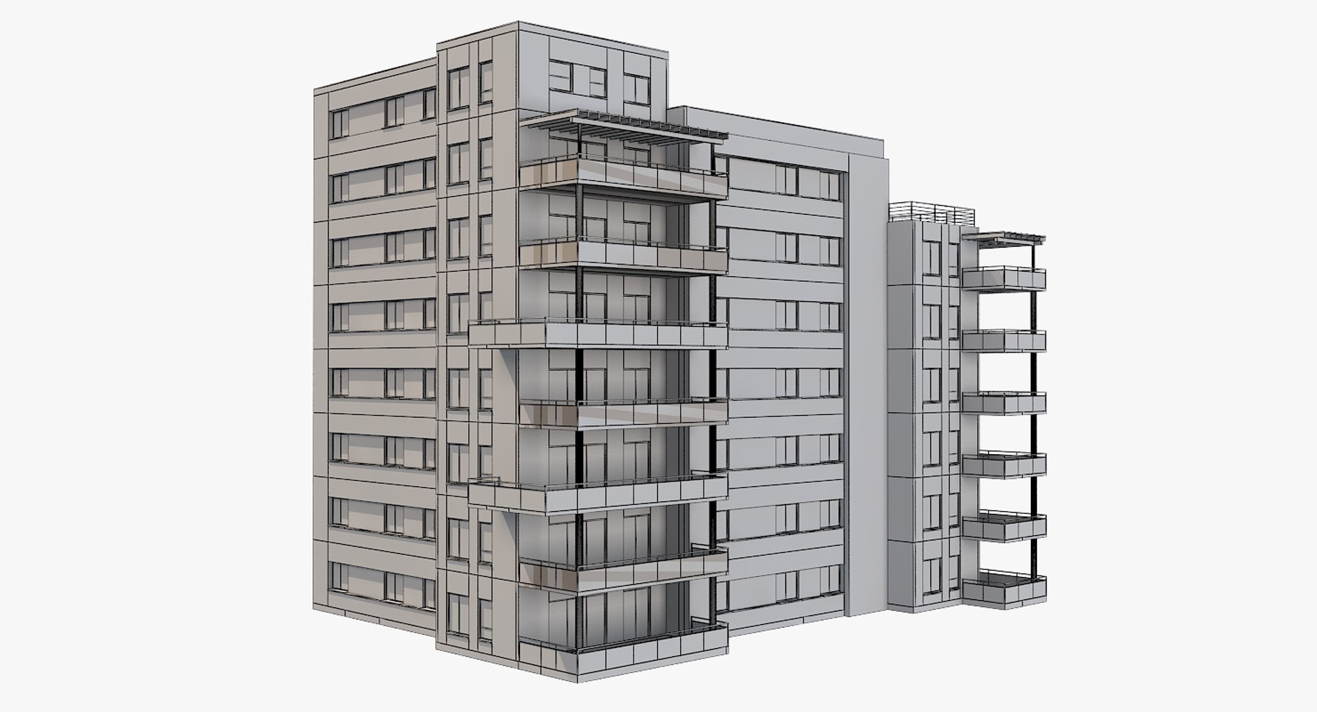 3D Apartment Building 25 - TurboSquid 1378348