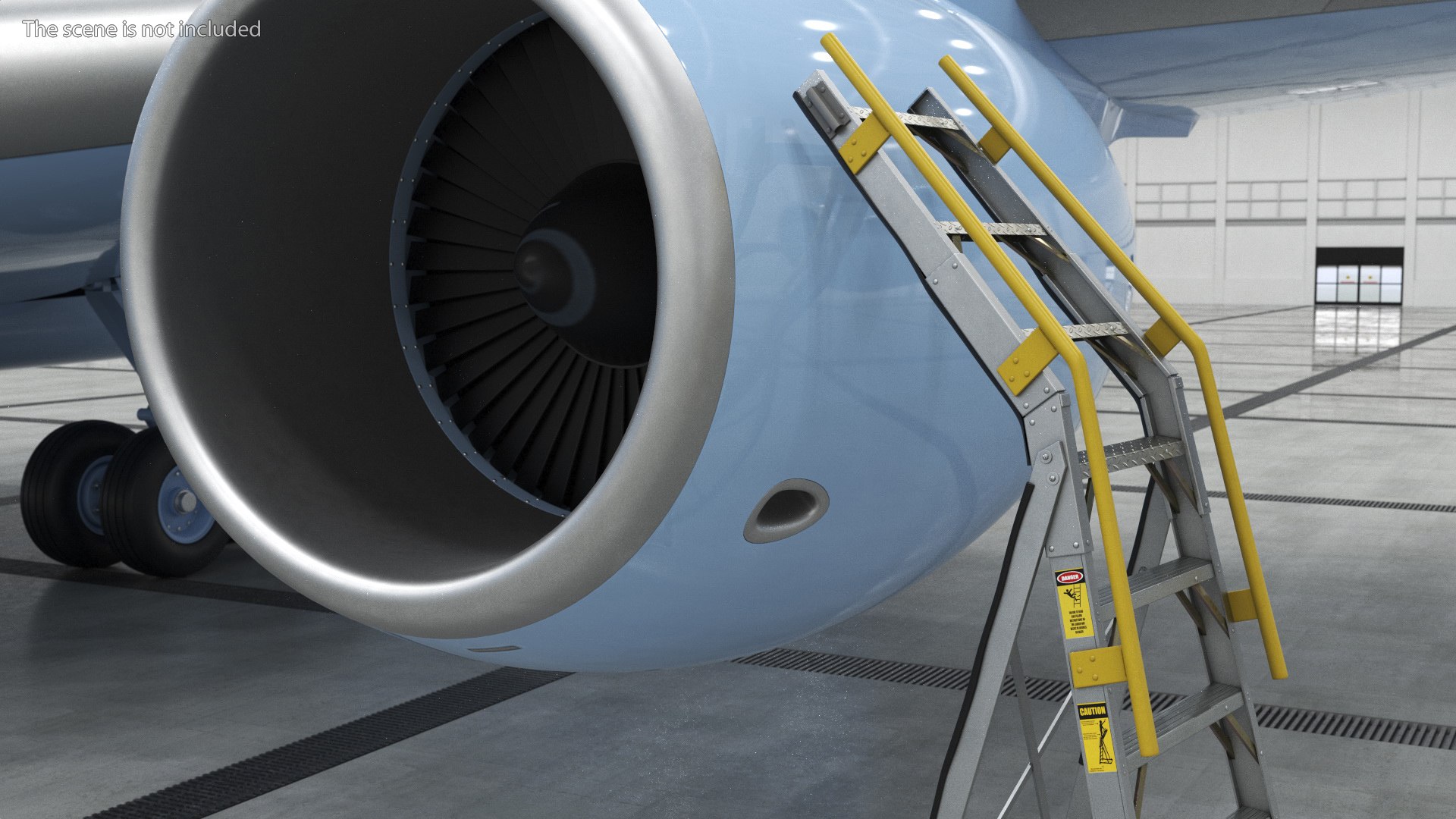 3D Aircraft Repair Ladder 9 Ft Model - TurboSquid 2133344