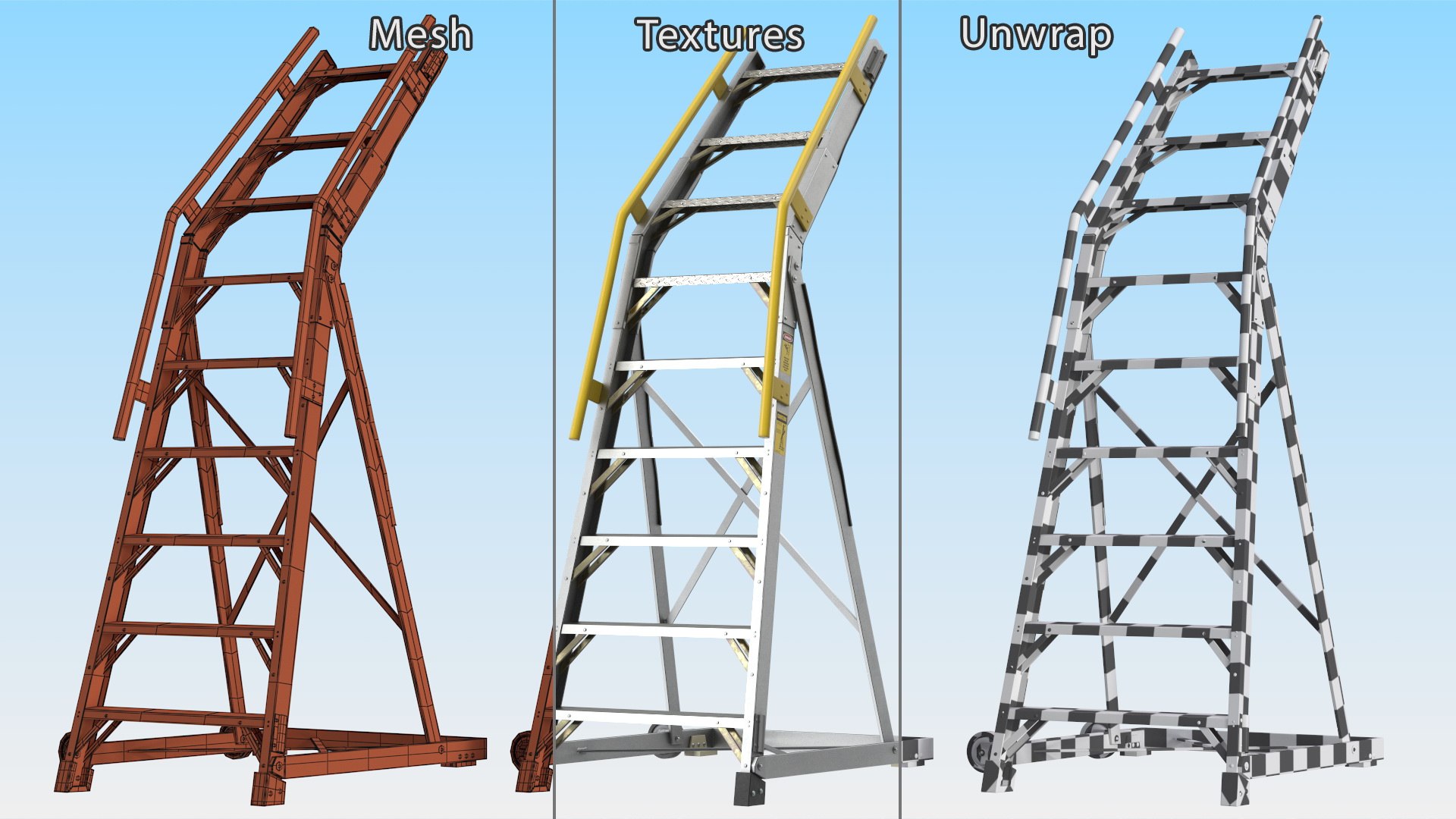 3D Aircraft Repair Ladder 9 Ft model - TurboSquid 2133344