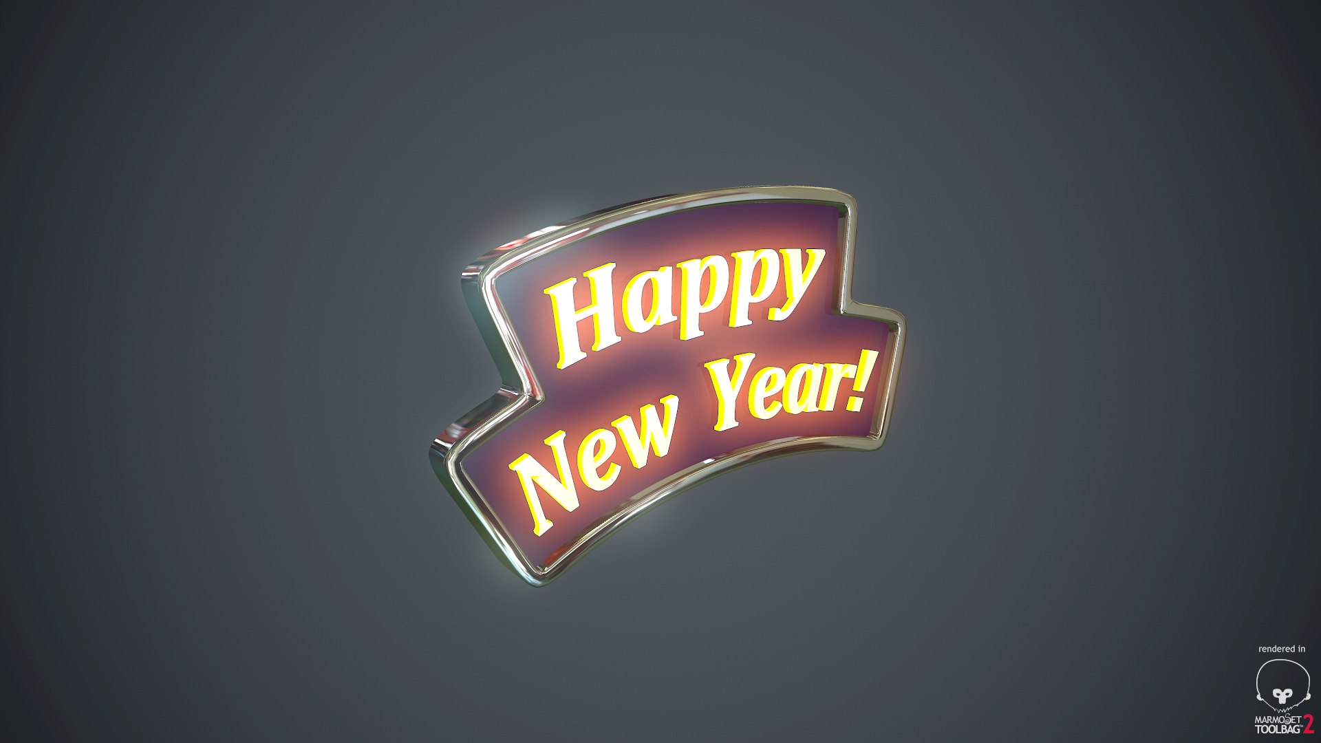 cheerful sign happy new 3d model