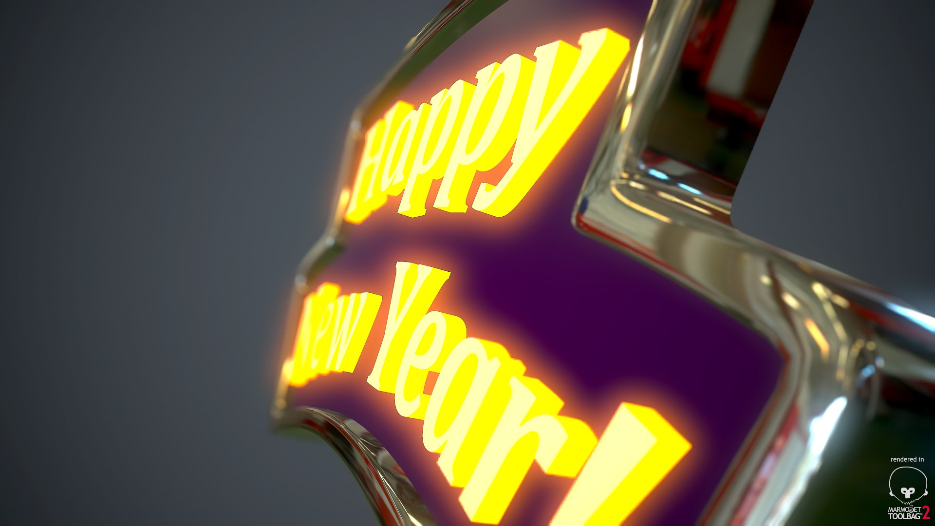 cheerful sign happy new 3d model