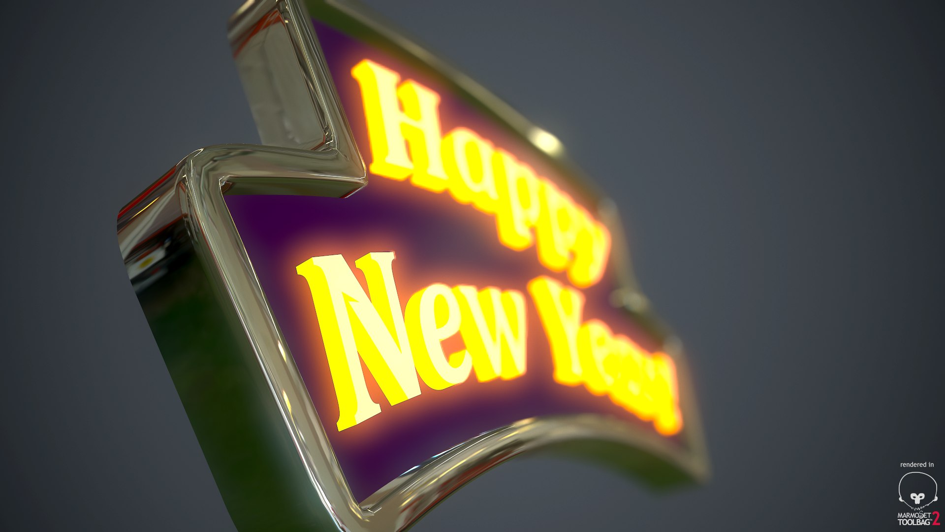 cheerful sign happy new 3d model