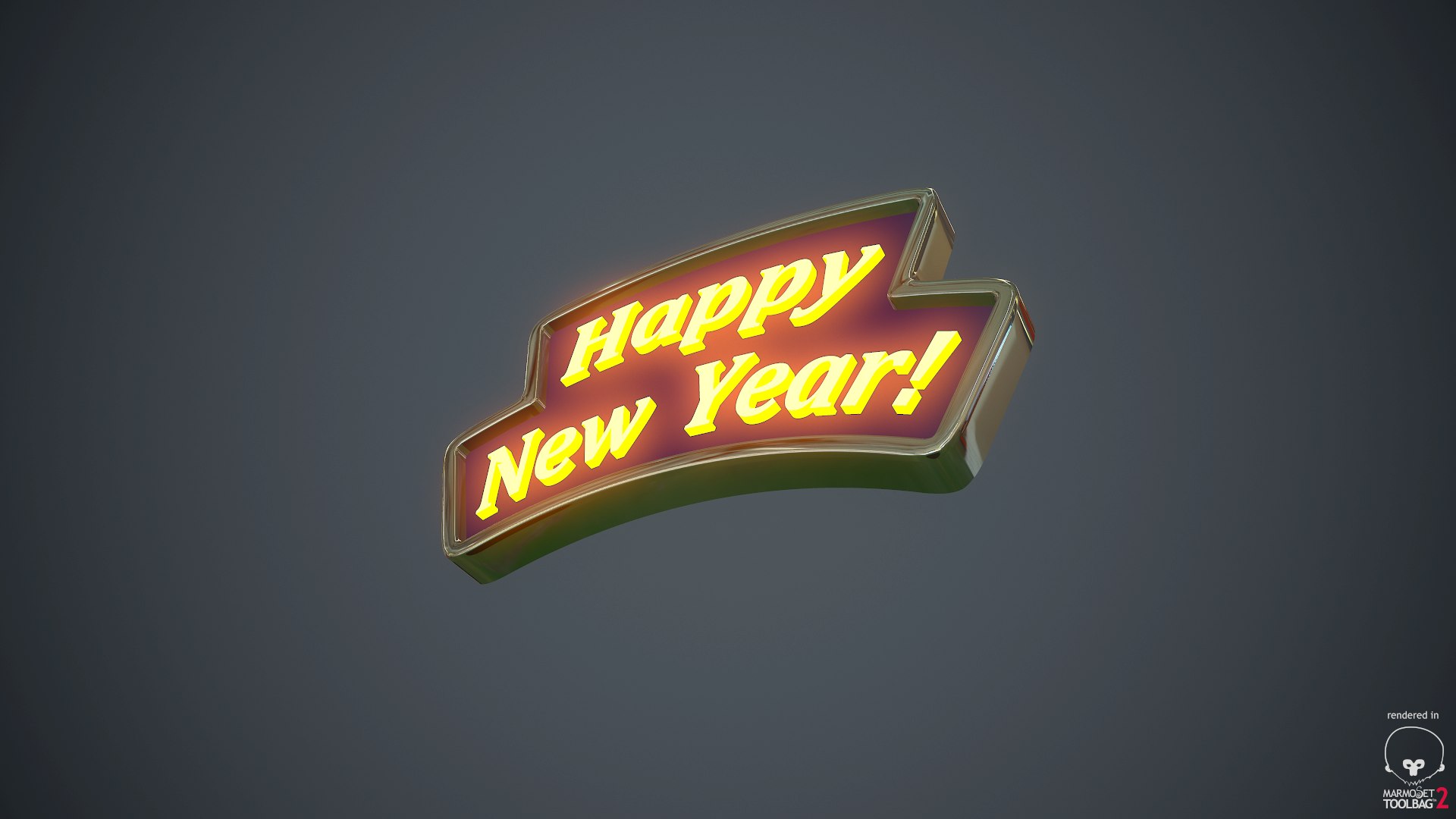 cheerful sign happy new 3d model