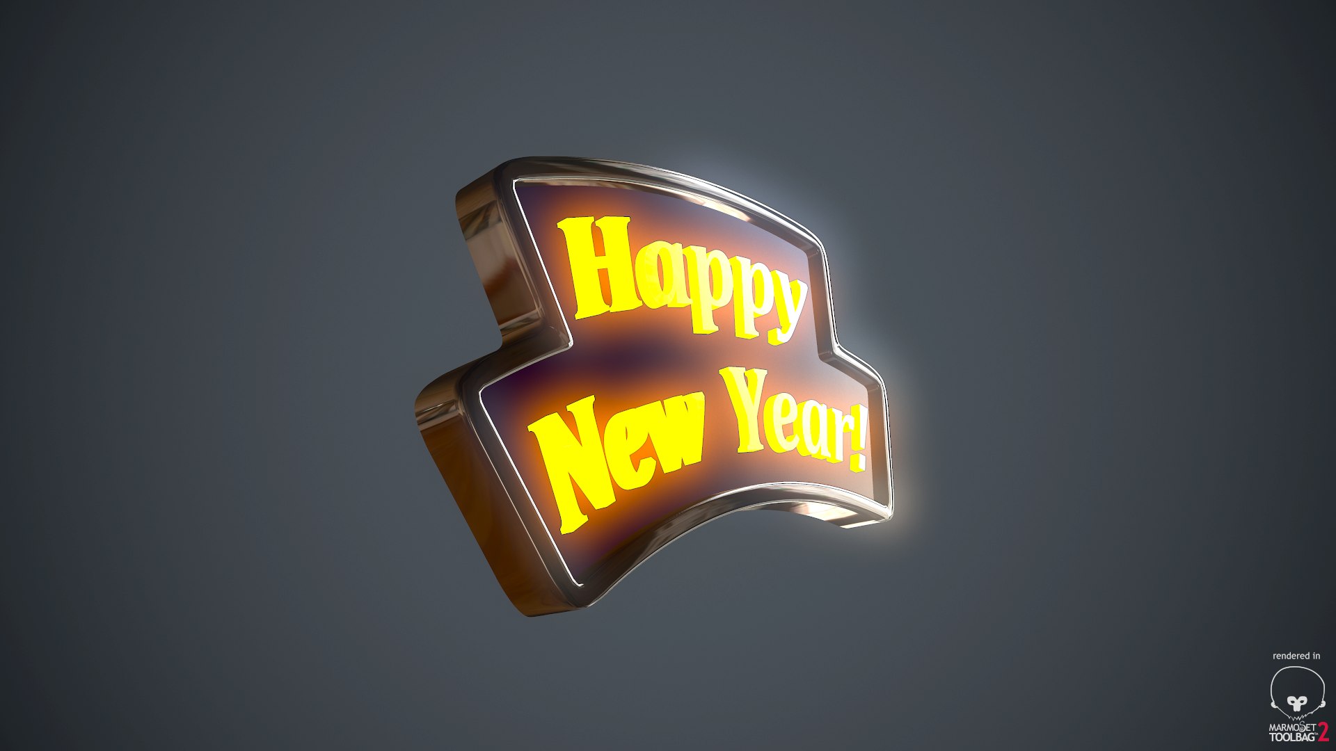 cheerful sign happy new 3d model