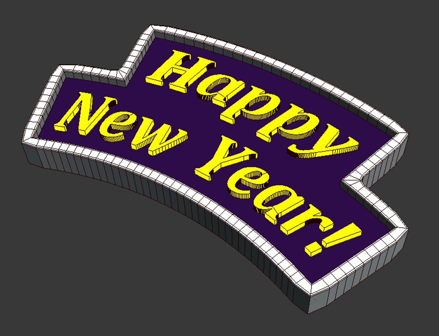 cheerful sign happy new 3d model