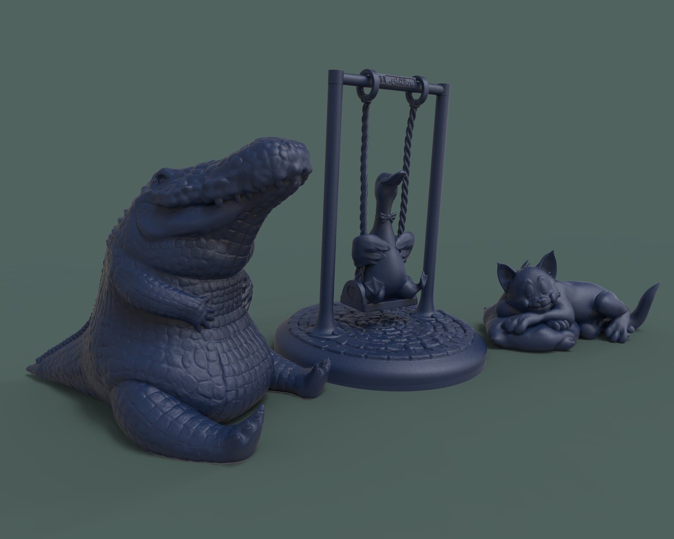 3D Cute Animals Cat S Model - TurboSquid 1709106