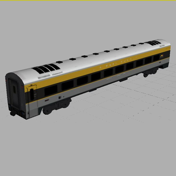 modèle 3D de Locomotive VIA SC 42 et voiture de chemin de fer LHB ...