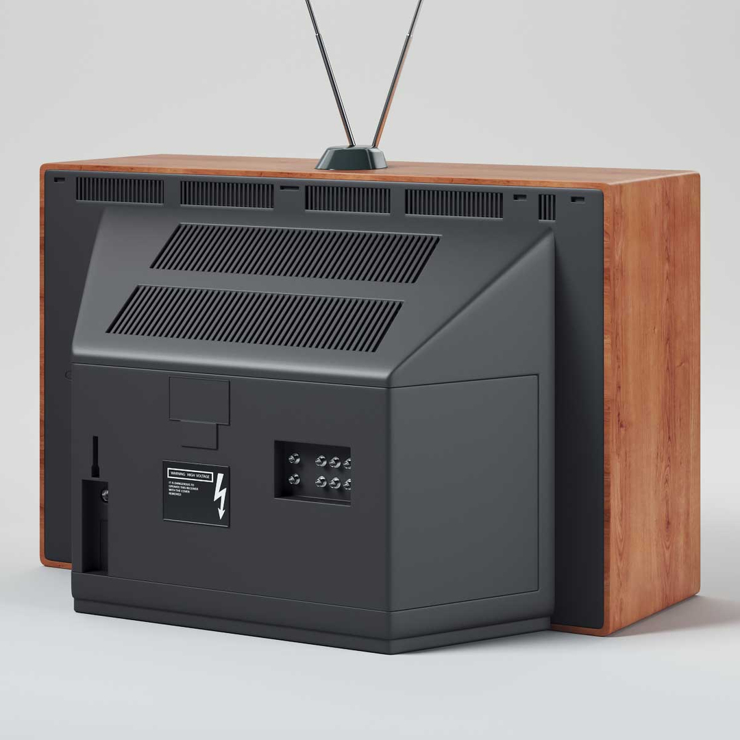 retro style 80 television set 3d model