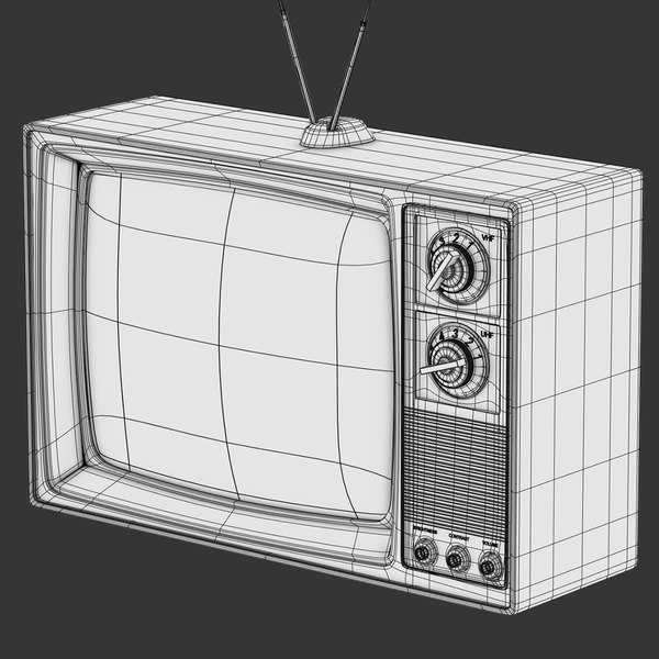 retro style 80 television set 3d model