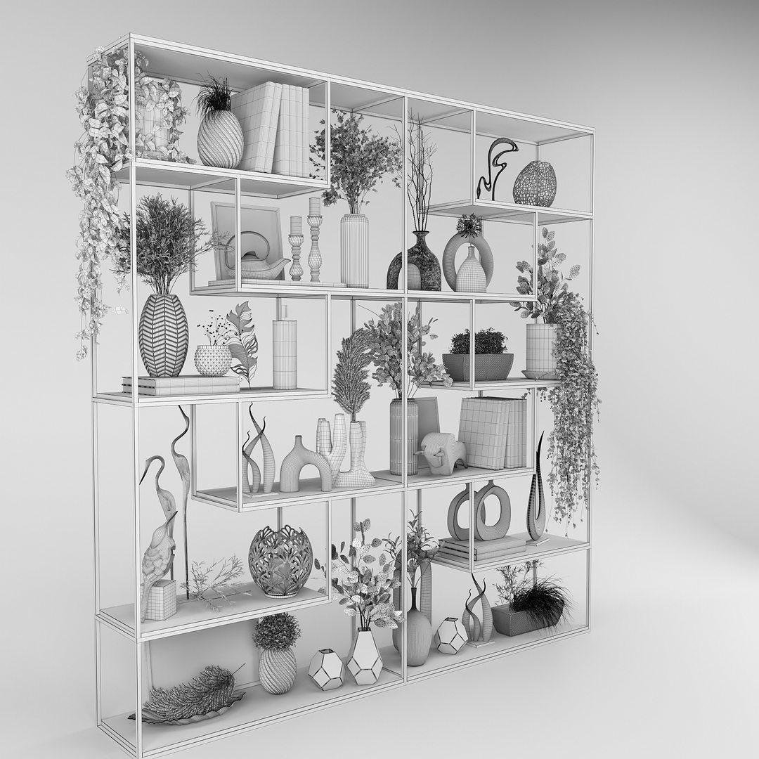 3D Model Metal Shelves With Decorative Elements - TurboSquid 1919398