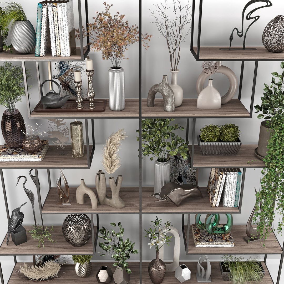 3D Model Metal Shelves With Decorative Elements - TurboSquid 1919398