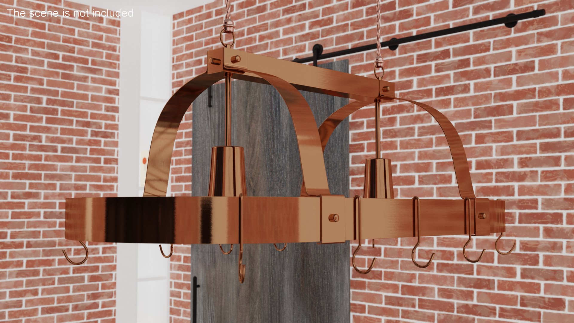 Ceiling Pot Rack Organizer With Hooks Copper Model - TurboSquid 2158211