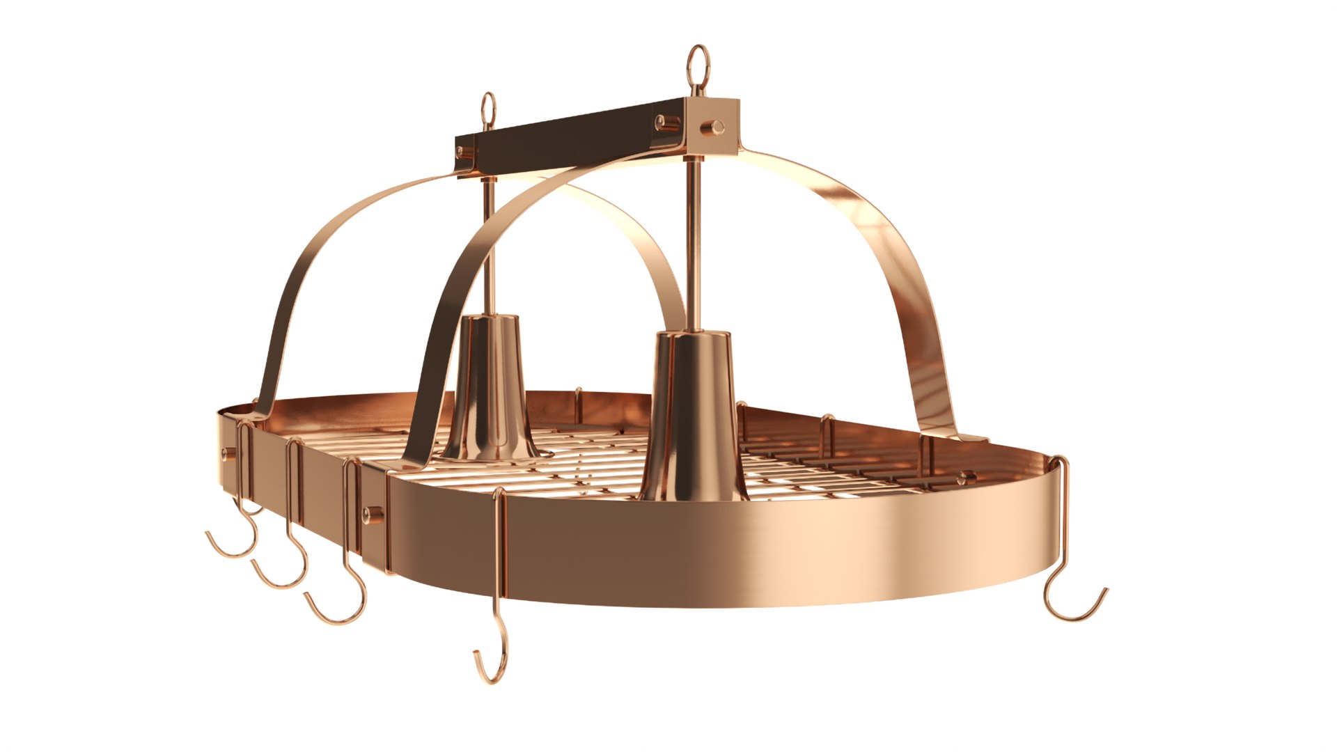 Ceiling Pot Rack Organizer With Hooks Copper Model - TurboSquid 2158211