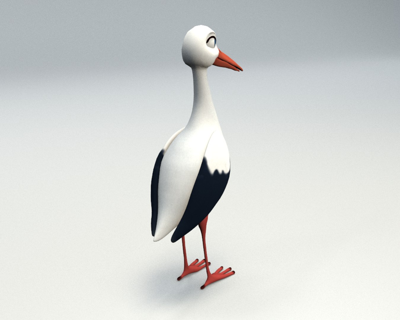 3D cartoon stork model - TurboSquid 1757686