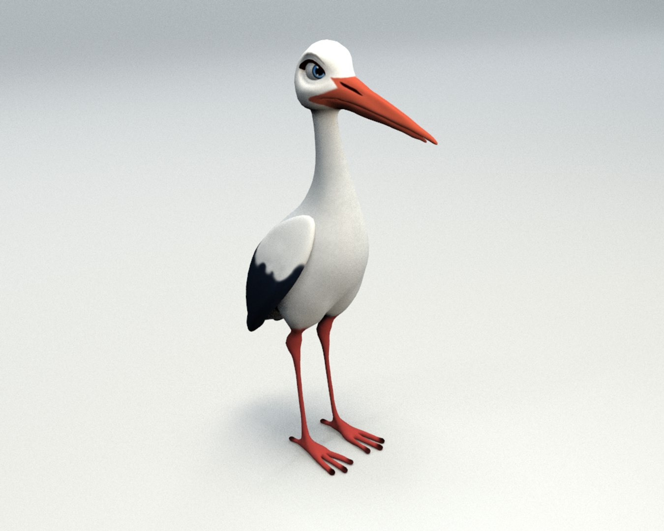3D cartoon stork model - TurboSquid 1757686