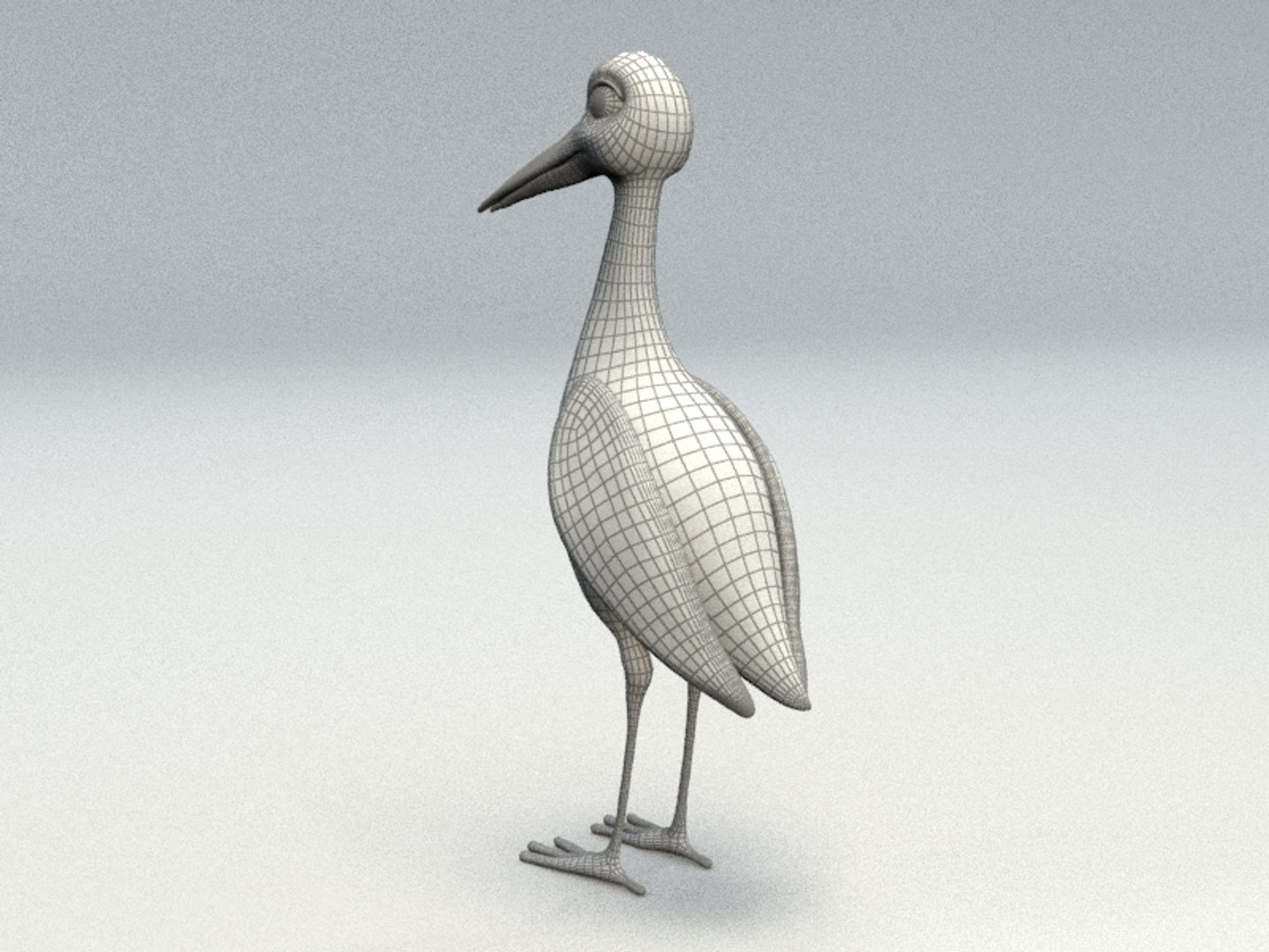 3D cartoon stork model - TurboSquid 1757686