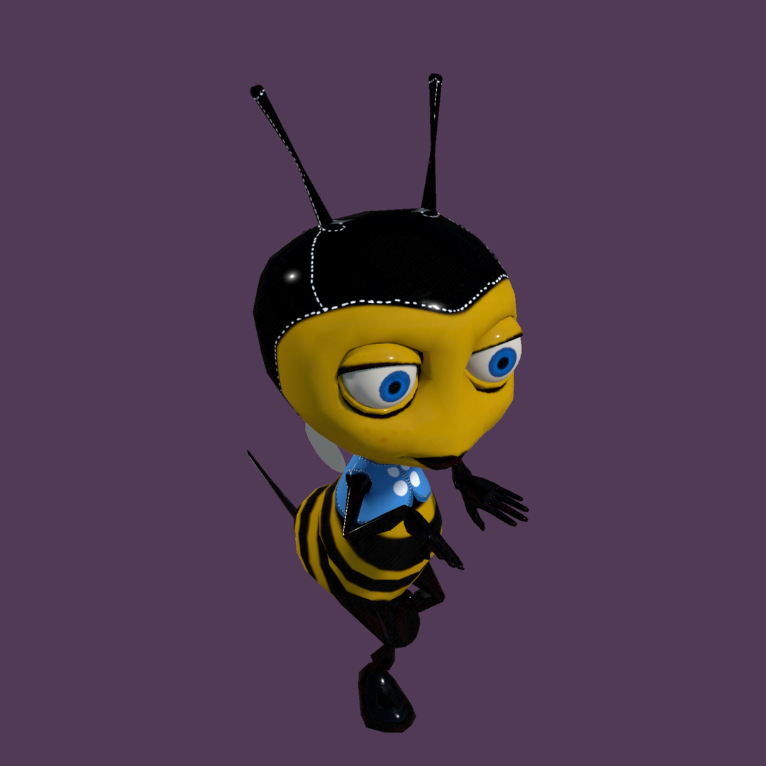 Cute Cartoon Bee Rigged 3d Model