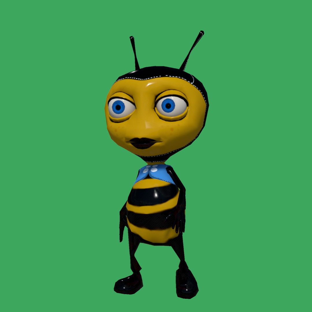 Cute Cartoon Bee Rigged 3d Model