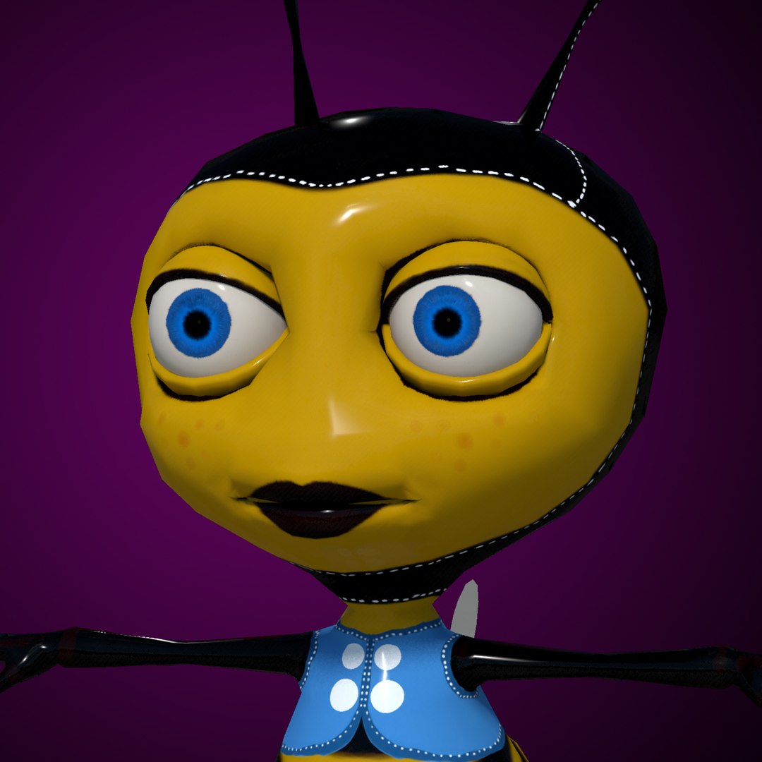 Cute Cartoon Bee Rigged 3d Model