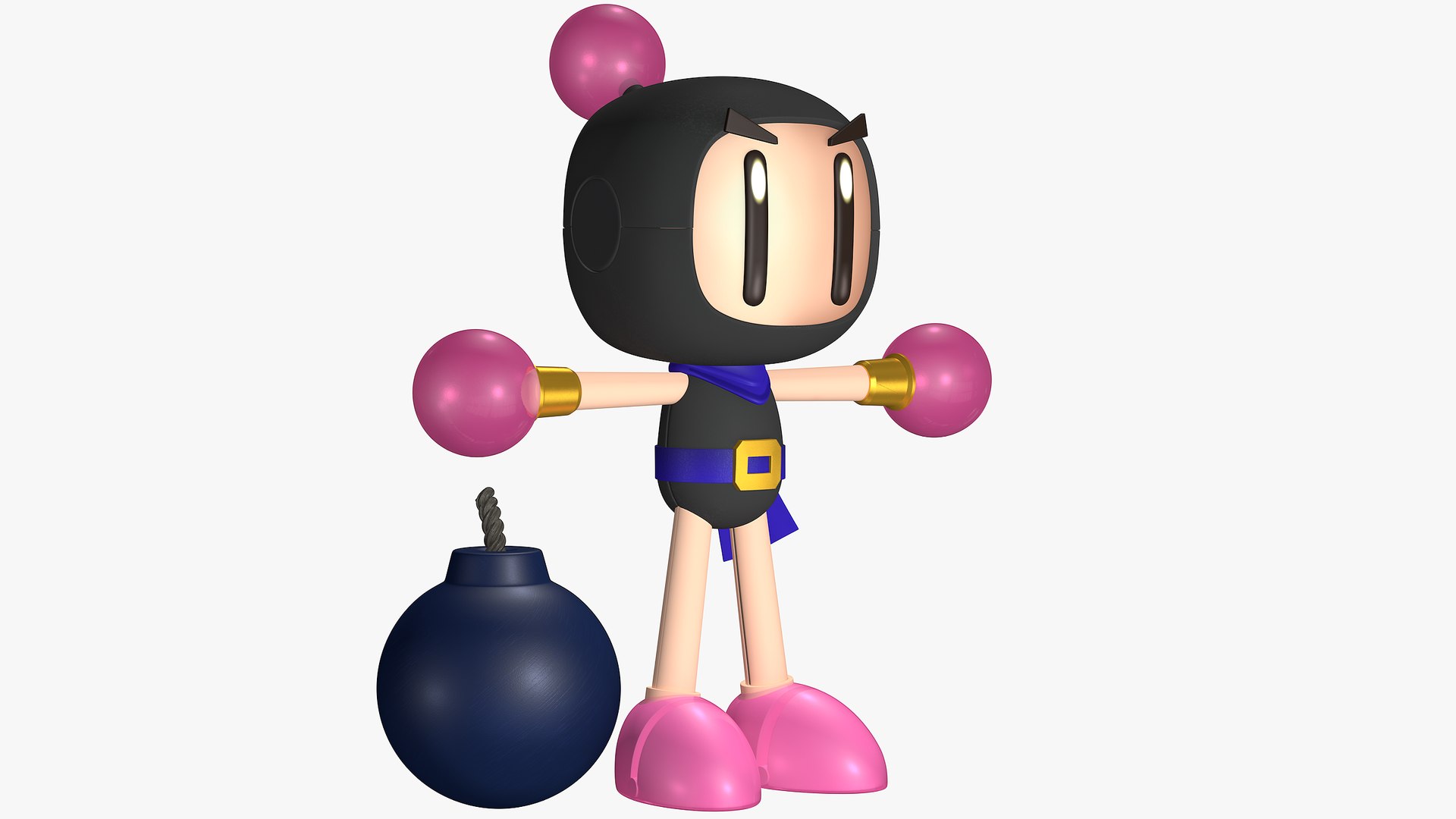Black Bomberman Smashified Character 8K 3D Model - TurboSquid 2154843