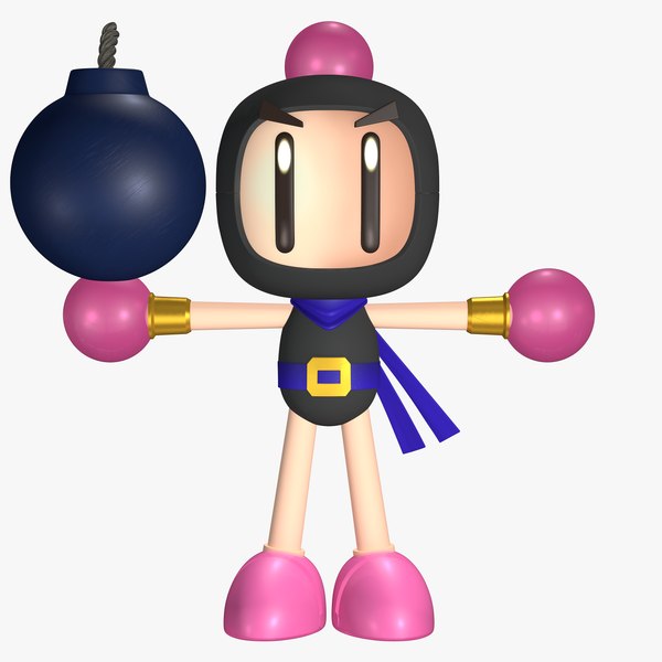 modelo 3d Personaje aplastado de Bomberman negro 8K - TurboSquid 2154843