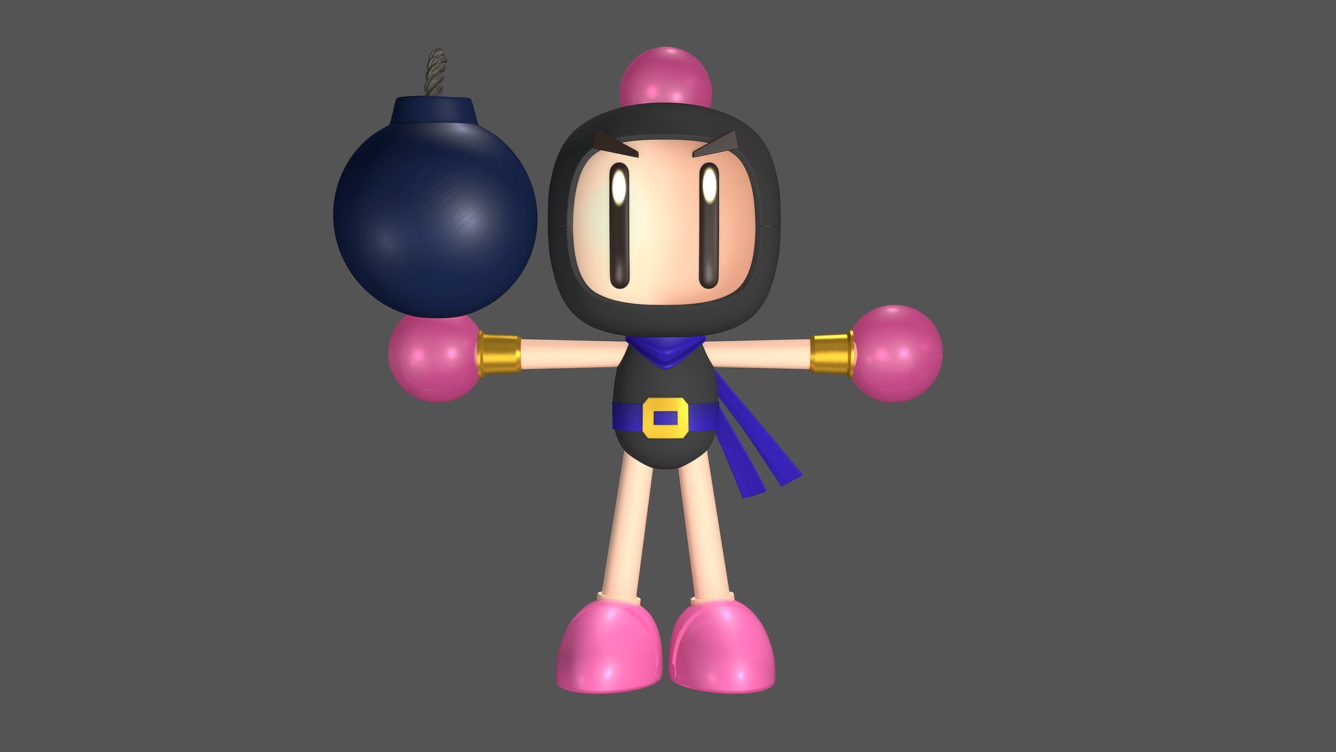 Black Bomberman Smashified Character 8K 3D model - TurboSquid 2154843