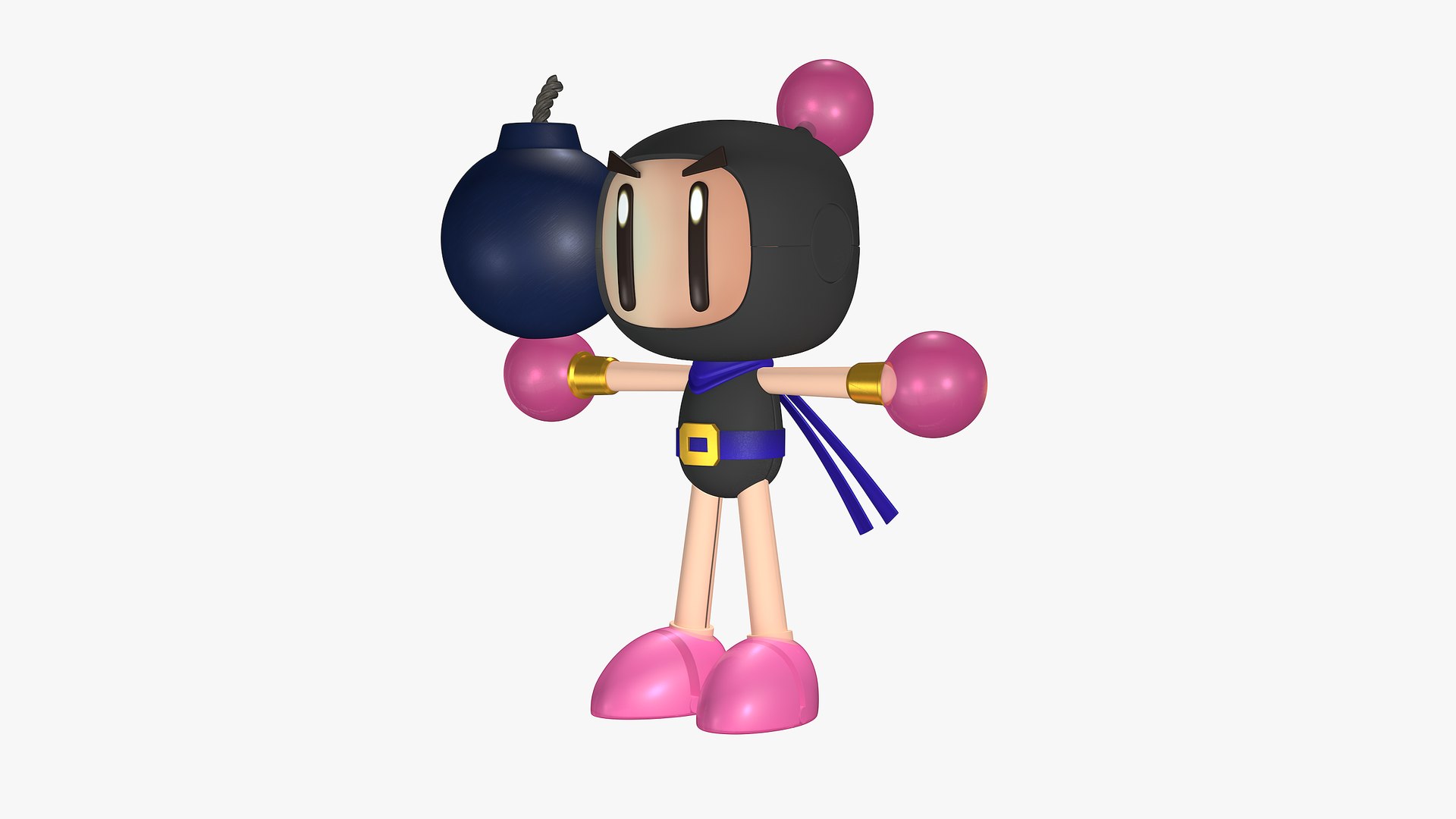 Black Bomberman Smashified Character 8K 3D Model - TurboSquid 2154843