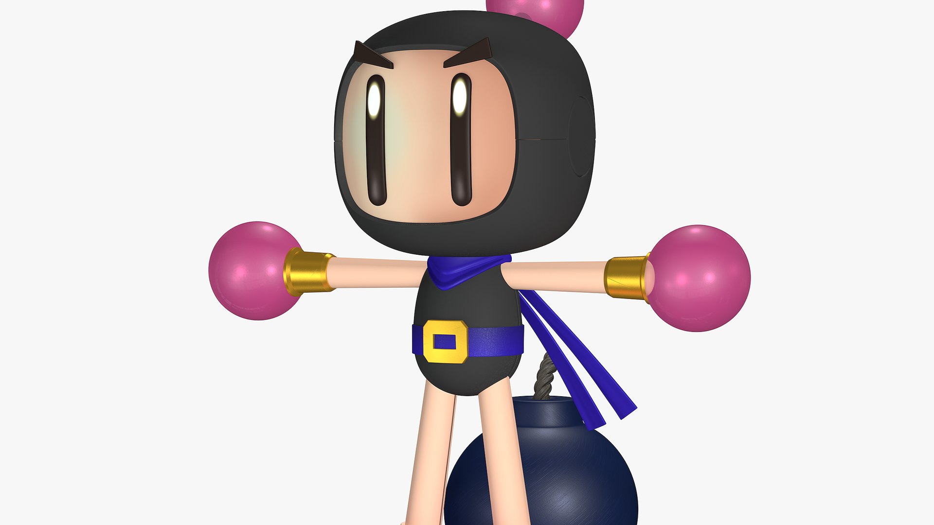 Black Bomberman Smashified Character 8K 3D Model - TurboSquid 2154843