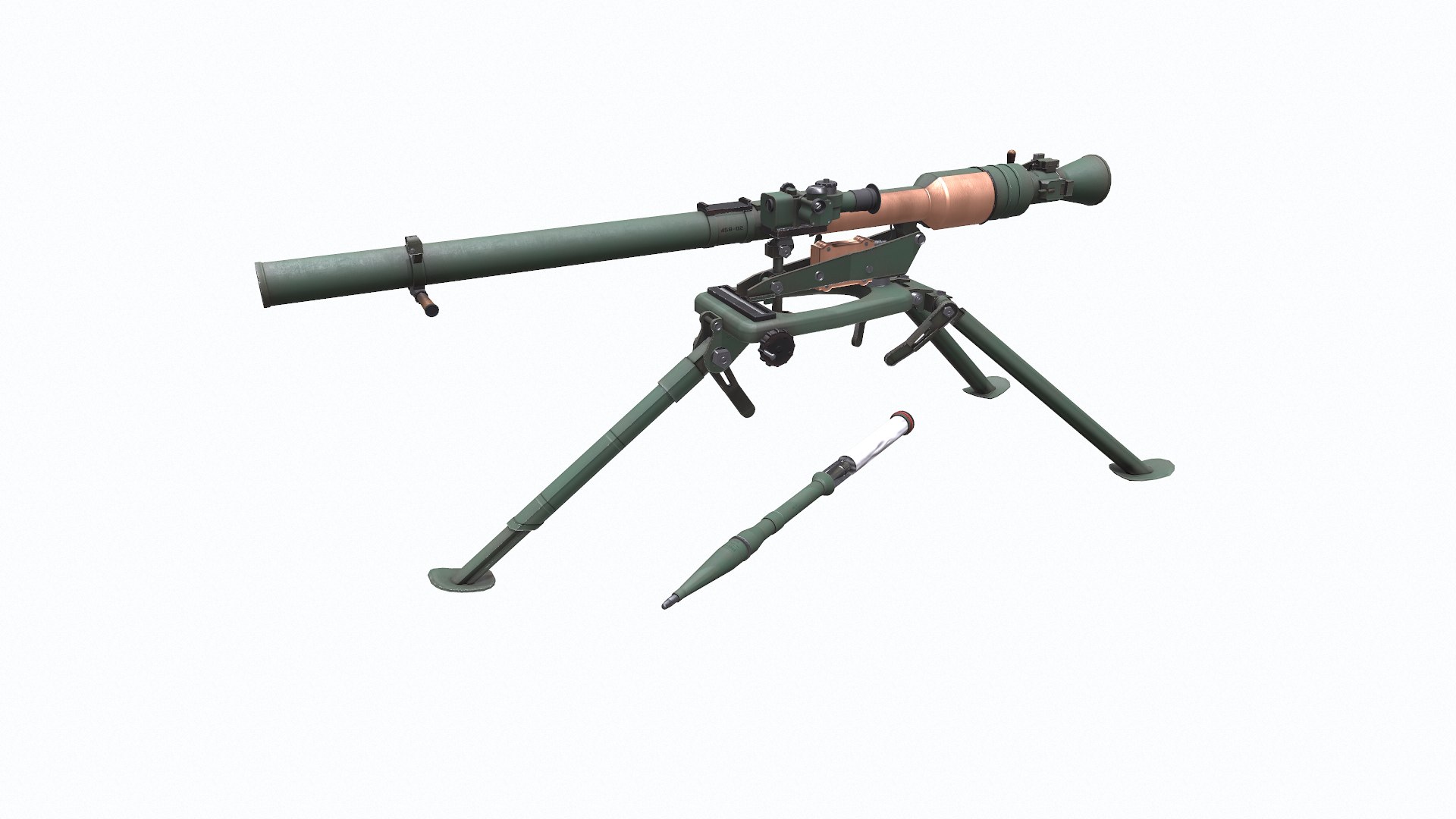 SPG-9 Kopyo Antitank Grenade Launcher Low-poly PBR 3D Model ...