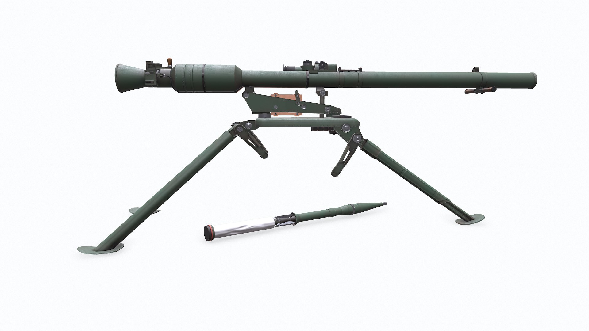 SPG-9 Kopyo Antitank Grenade Launcher Low-poly PBR 3D Model ...