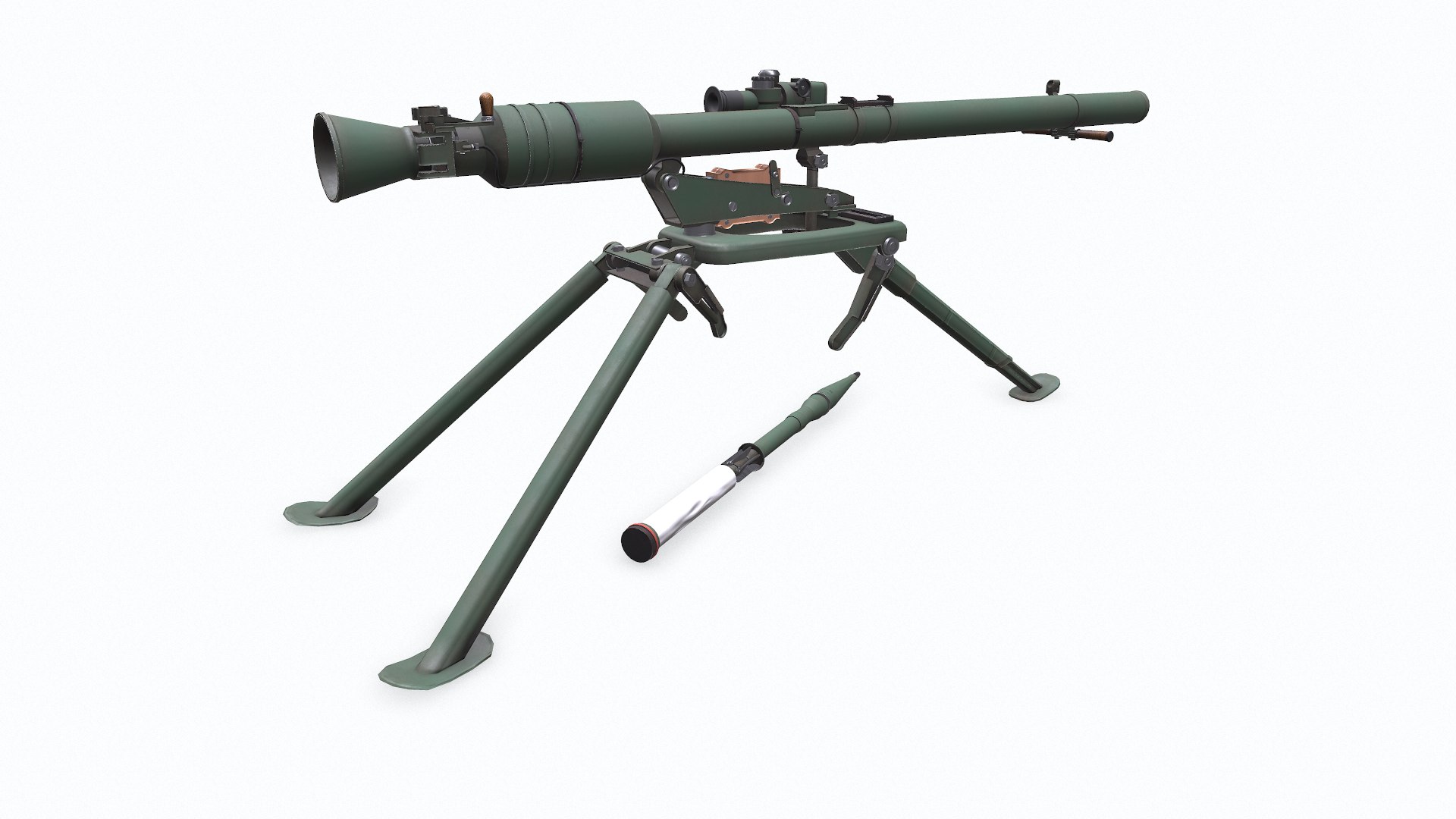 SPG-9 Kopyo Antitank Grenade Launcher Low-poly PBR 3D Model ...