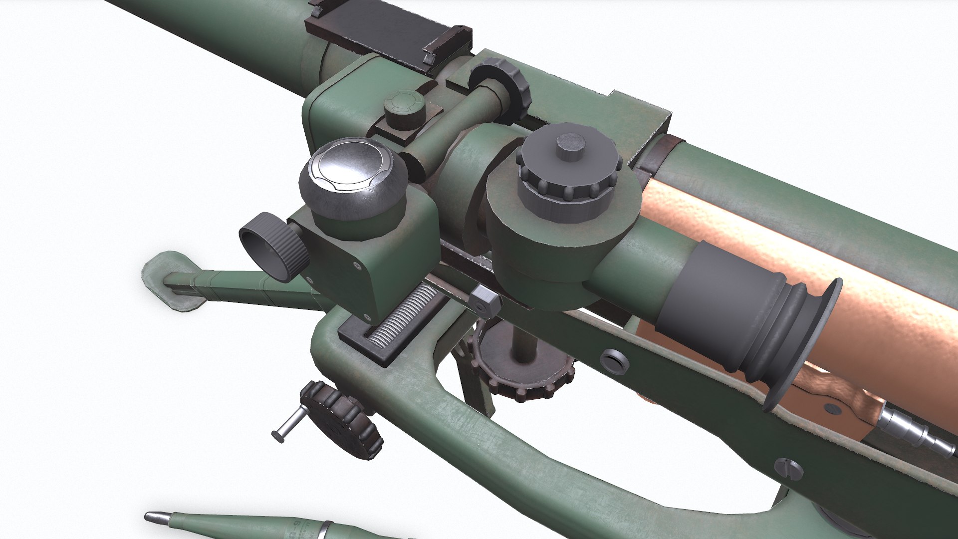 SPG-9 Kopyo Antitank Grenade Launcher Low-poly PBR 3D Model ...