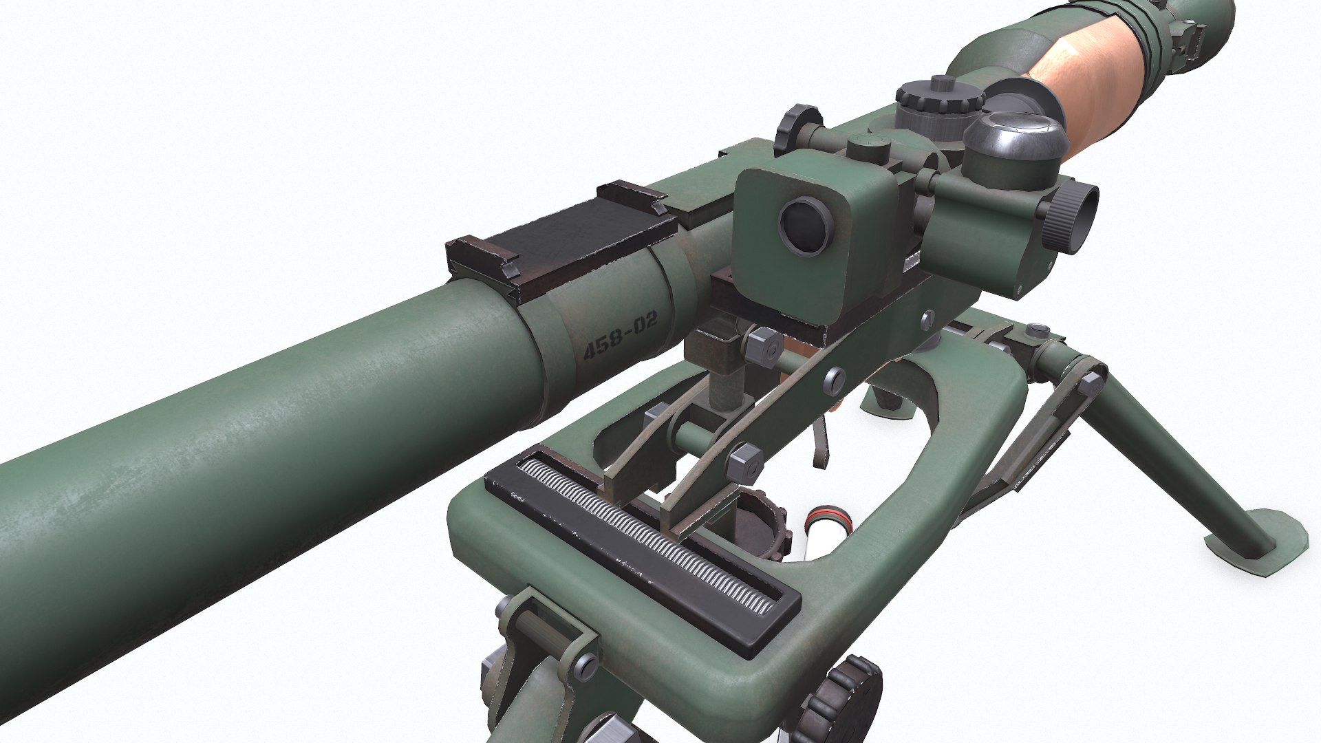 SPG-9 Kopyo Antitank Grenade Launcher Low-poly PBR 3D Model ...