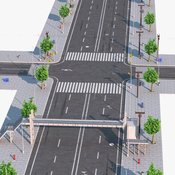modelo 3d City Street Intersection - TurboSquid 2018099