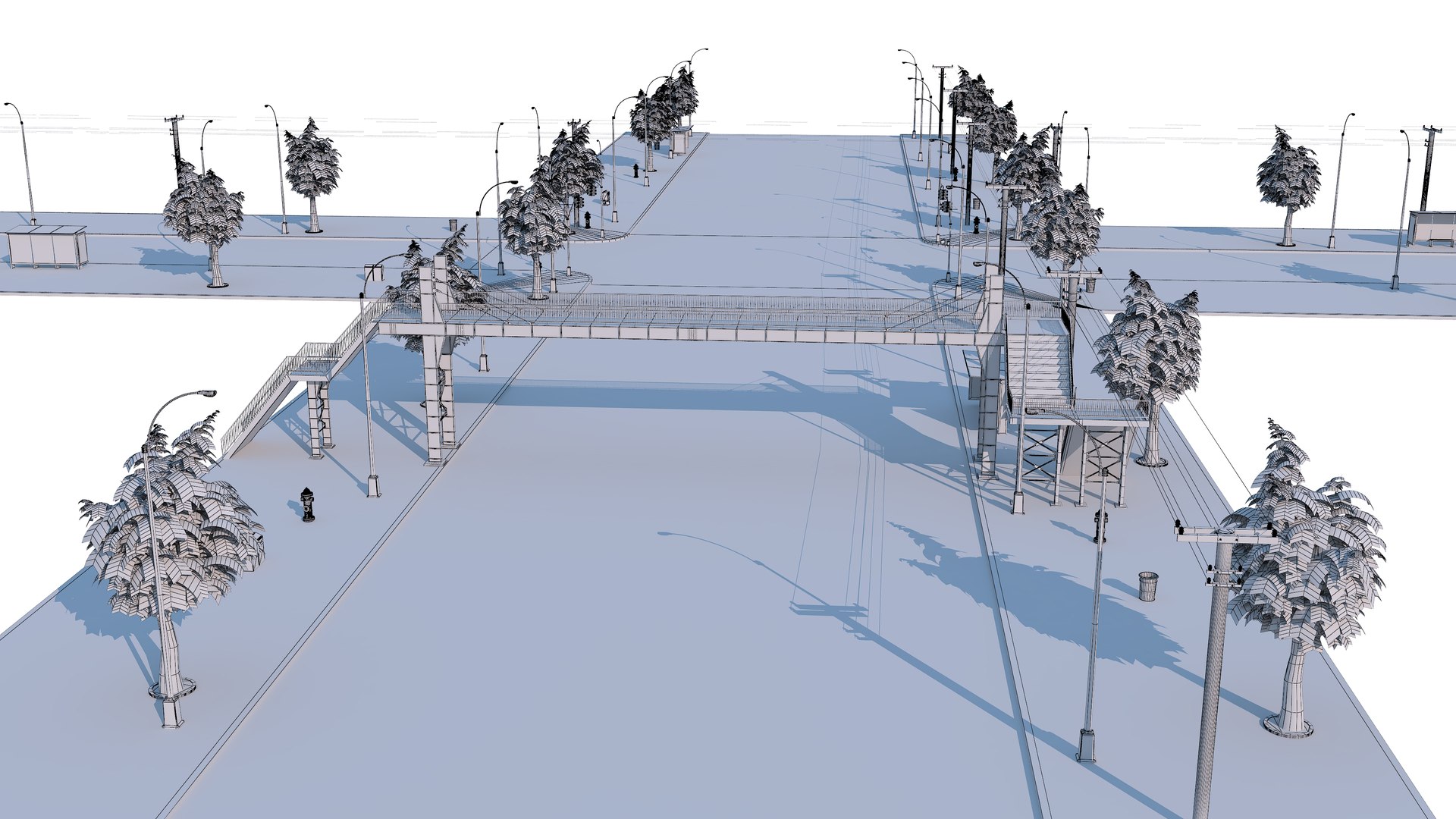 3d City Street Intersection Model Turbosquid 2018099