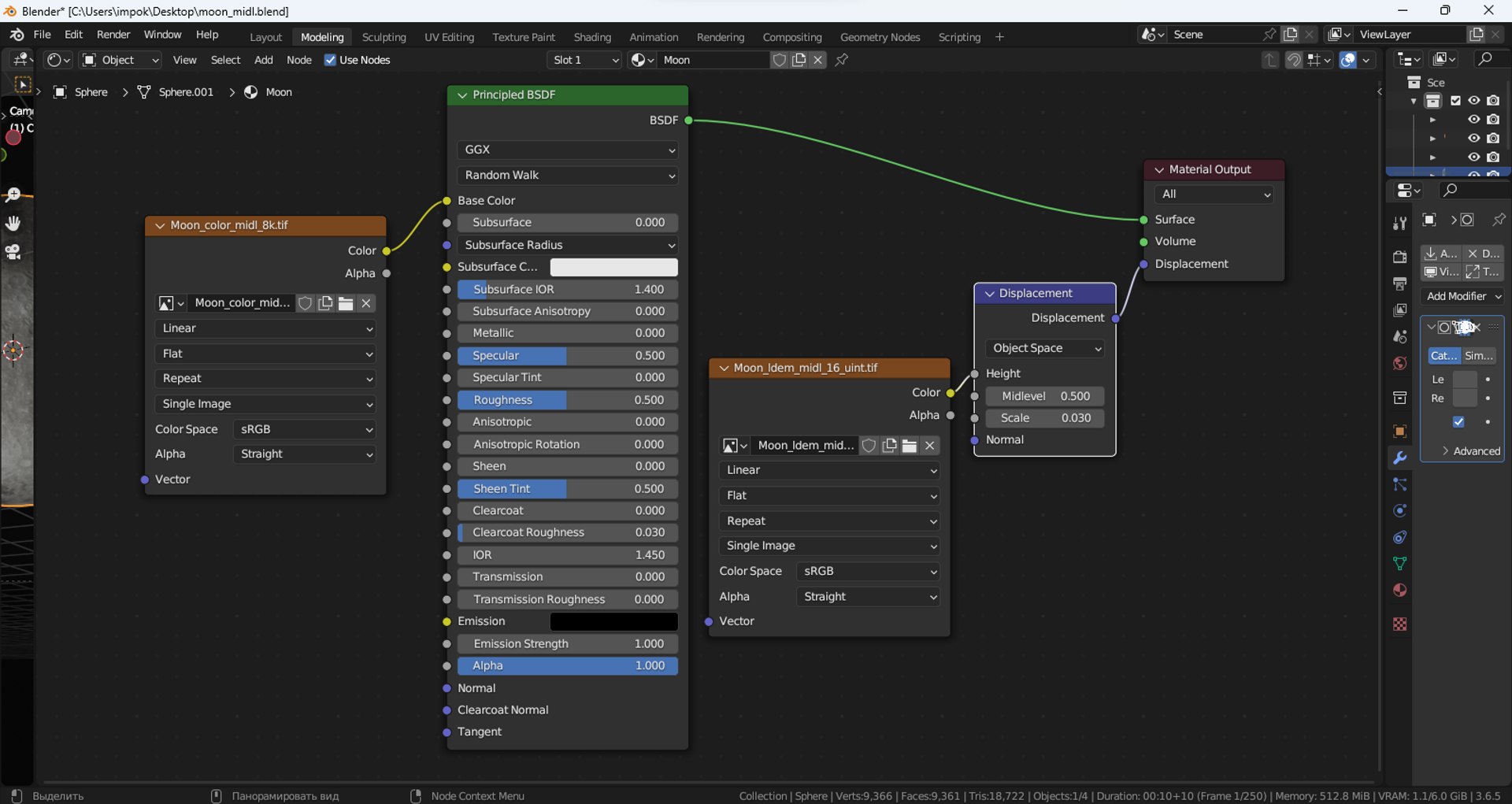 3D Model 3D Model Of The Moon 3 In 1 High Poly Low Poly Mid Poly Free ...
