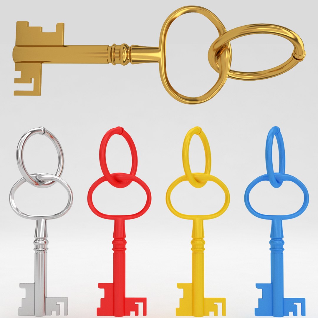 ancient old luxury key obj