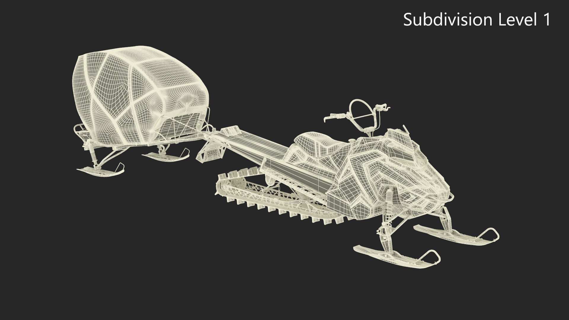 Polaris Snowmobile With Sleigh 3D Model - TurboSquid 2273737