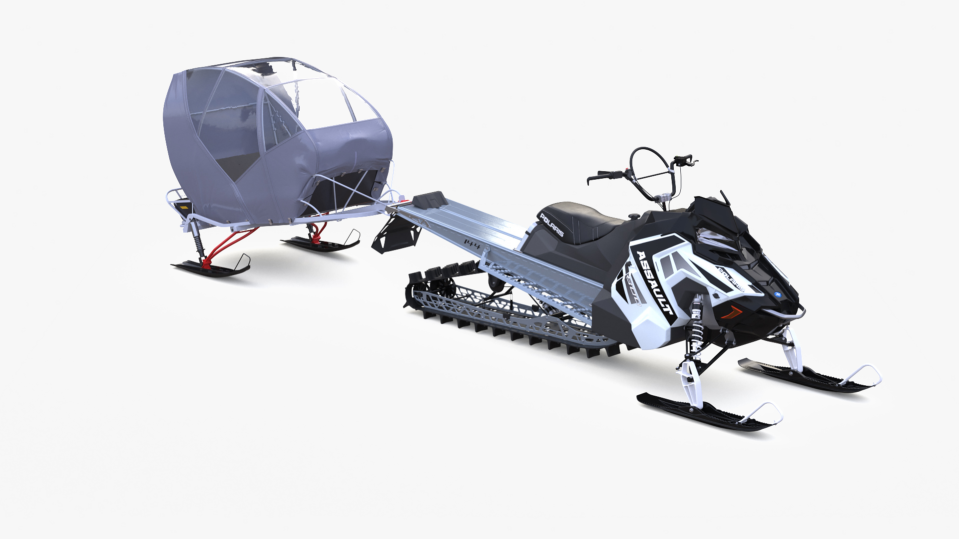 Polaris Snowmobile With Sleigh 3D Model - TurboSquid 2273737