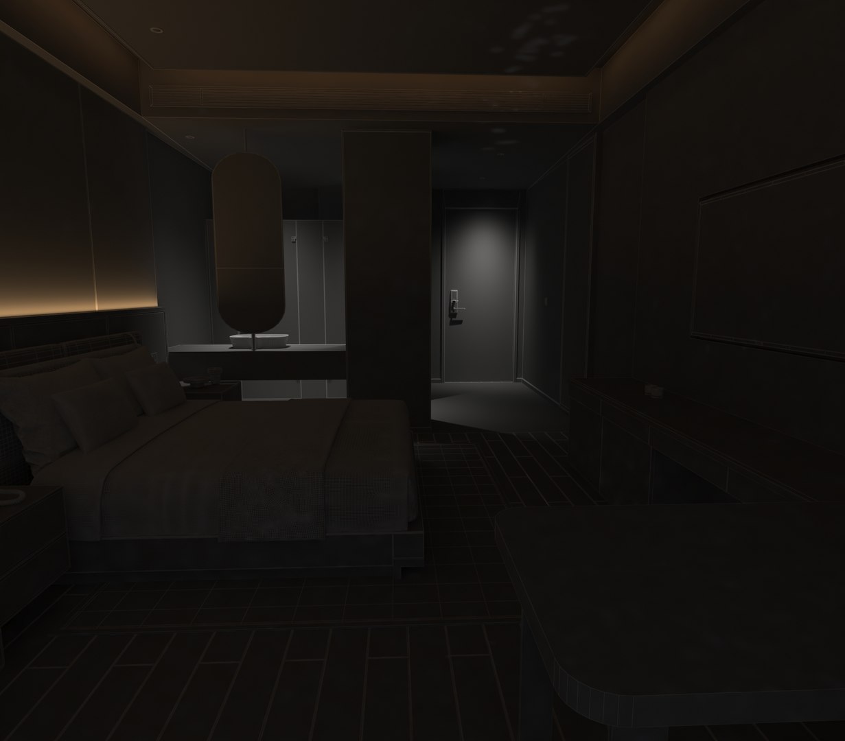3D model Hotel Big Bed Room - TurboSquid 1718793