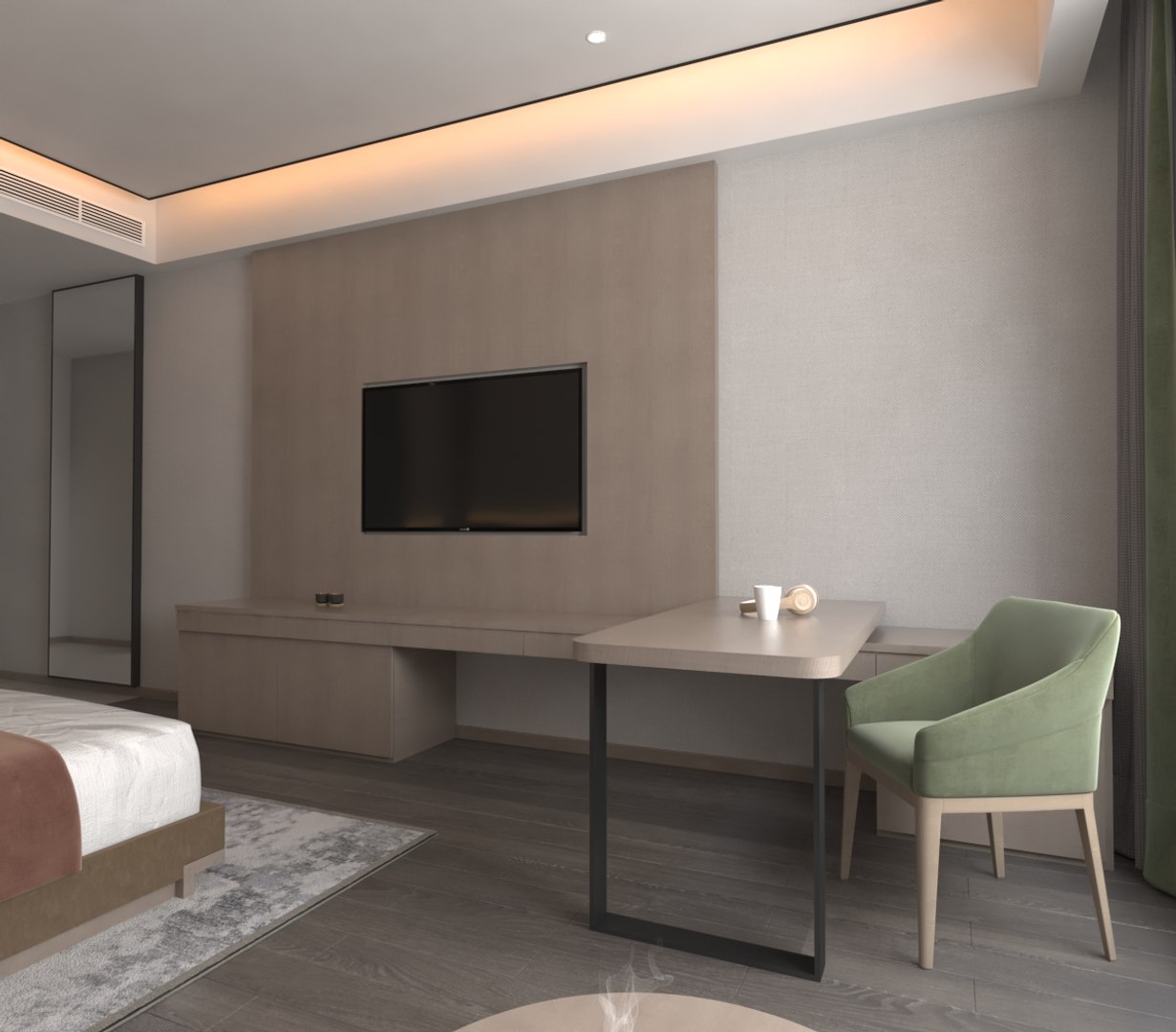 3D model Hotel Big Bed Room - TurboSquid 1718793