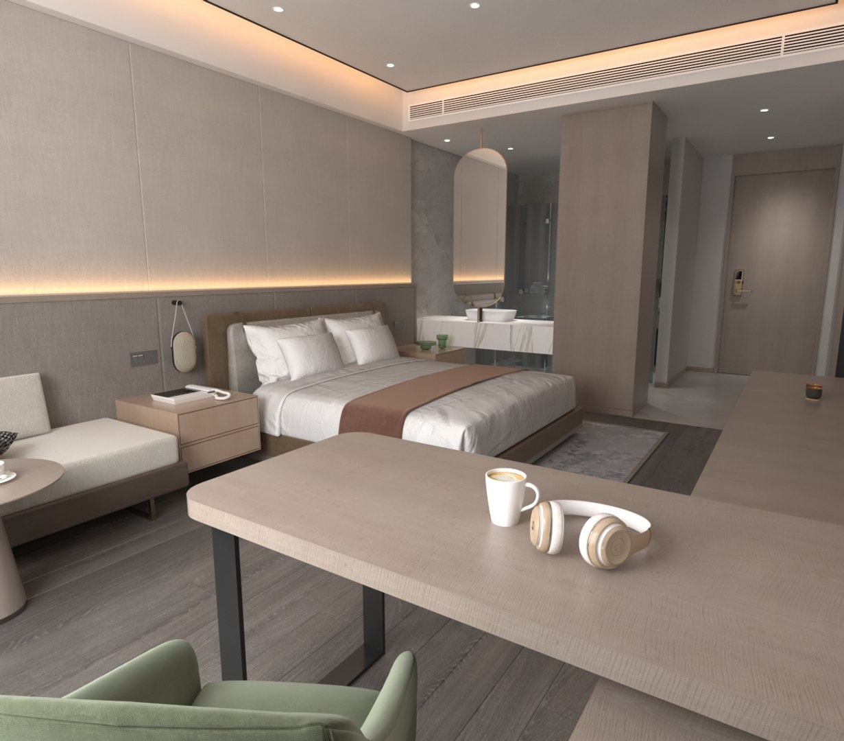 3D model Hotel Big Bed Room - TurboSquid 1718793