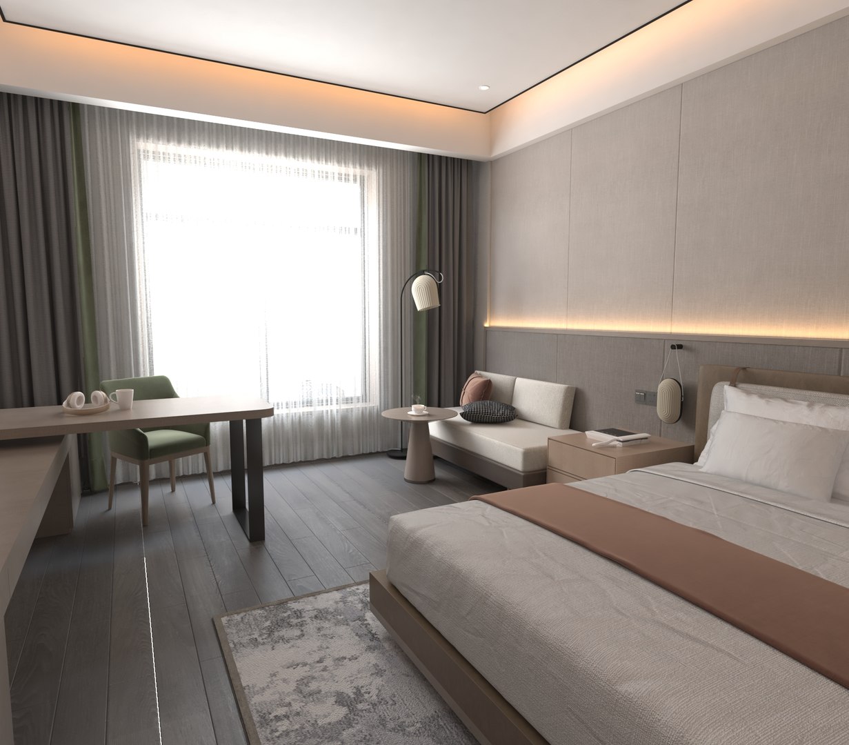 3D model Hotel Big Bed Room - TurboSquid 1718793